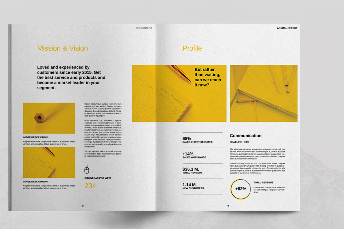 Yellow Business Annual Report Layout