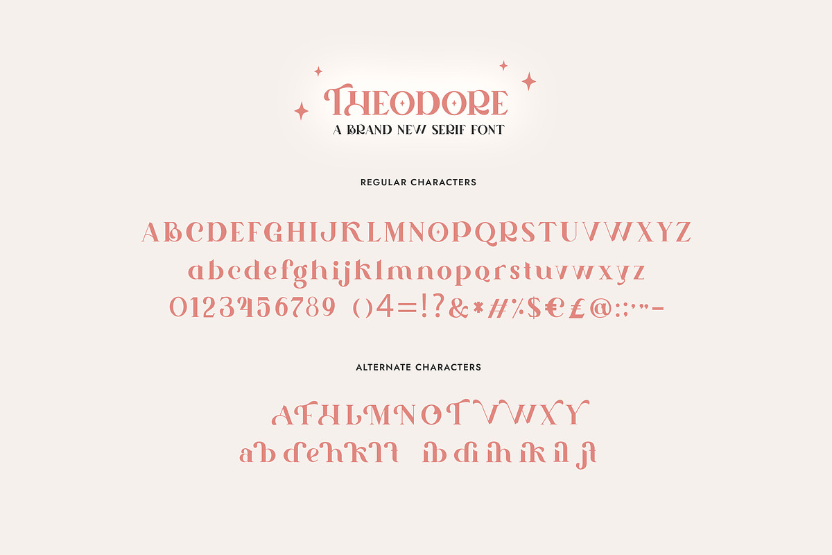 Theodore Serif Font, a Serif Font by Salt & Pepper Designs