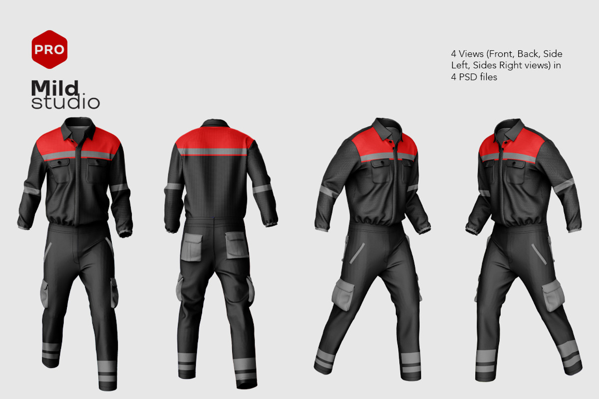 Worker Uniform With Pose Mockup, a Shirt Mockup by Mildstudio