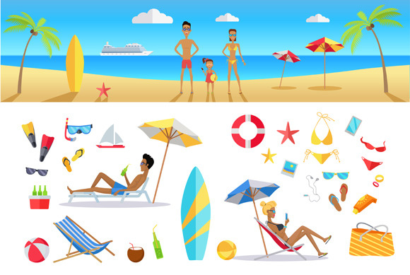 Summer Vacation Concept, an Illustration by robuart