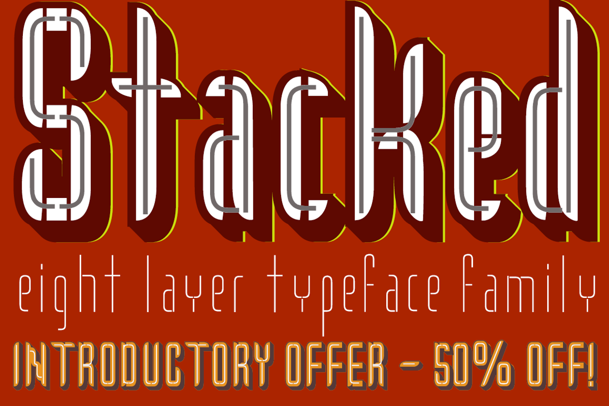 Stacked™ Eight Layer Stacking Type, a Font by Baseline Fonts