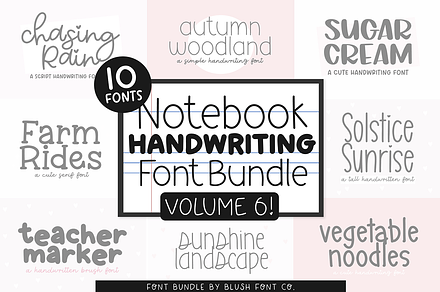NOTEBOOK HANDWRITING BUNDLE VOL.3, a Handwriting Font by Blush Font Co.