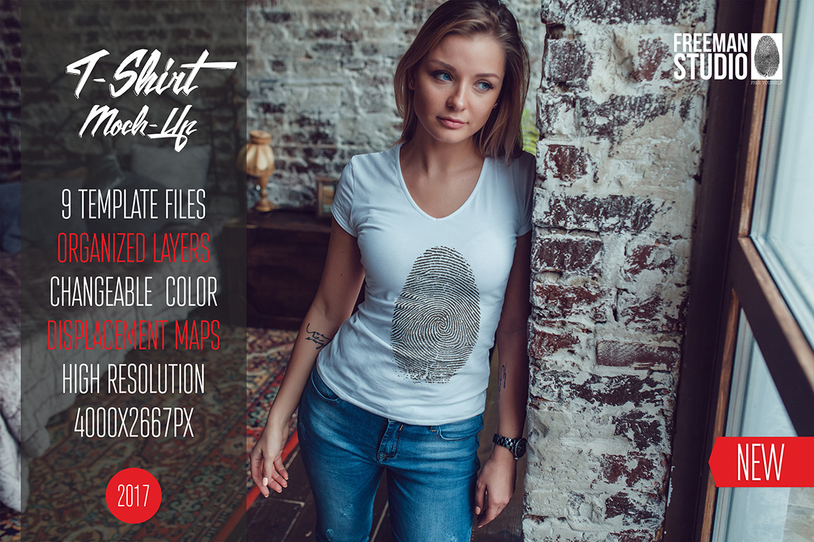 T-Shirt Mock-Up Vol.4 2017, a Shirt Mockup by Freeman Studio