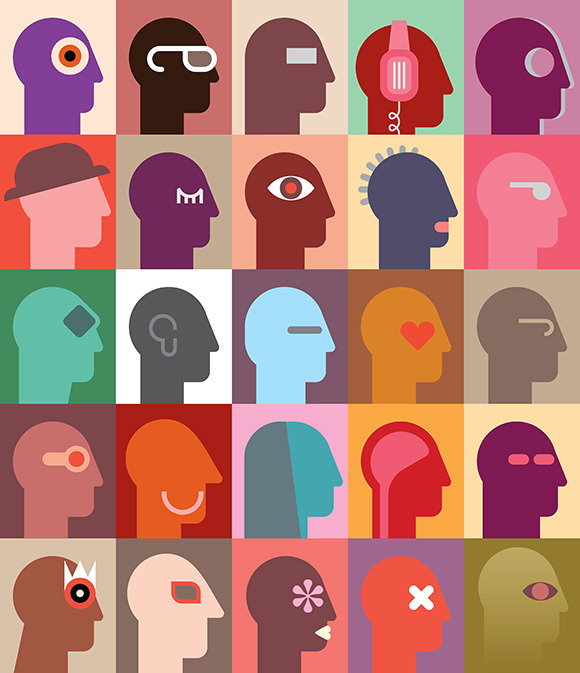 Human Heads vector design, a Decorative Illustration by danjazzia