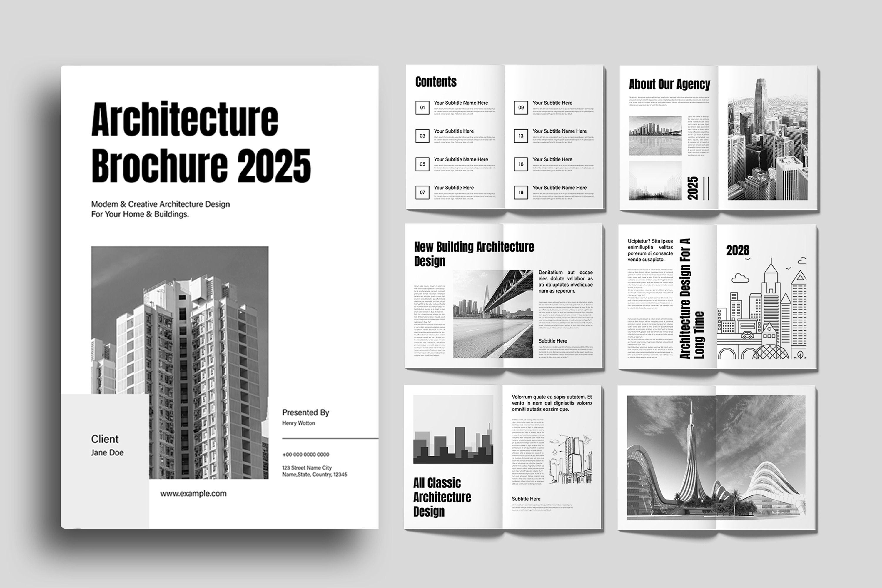 Architecture Brochure Layout | Creative Market