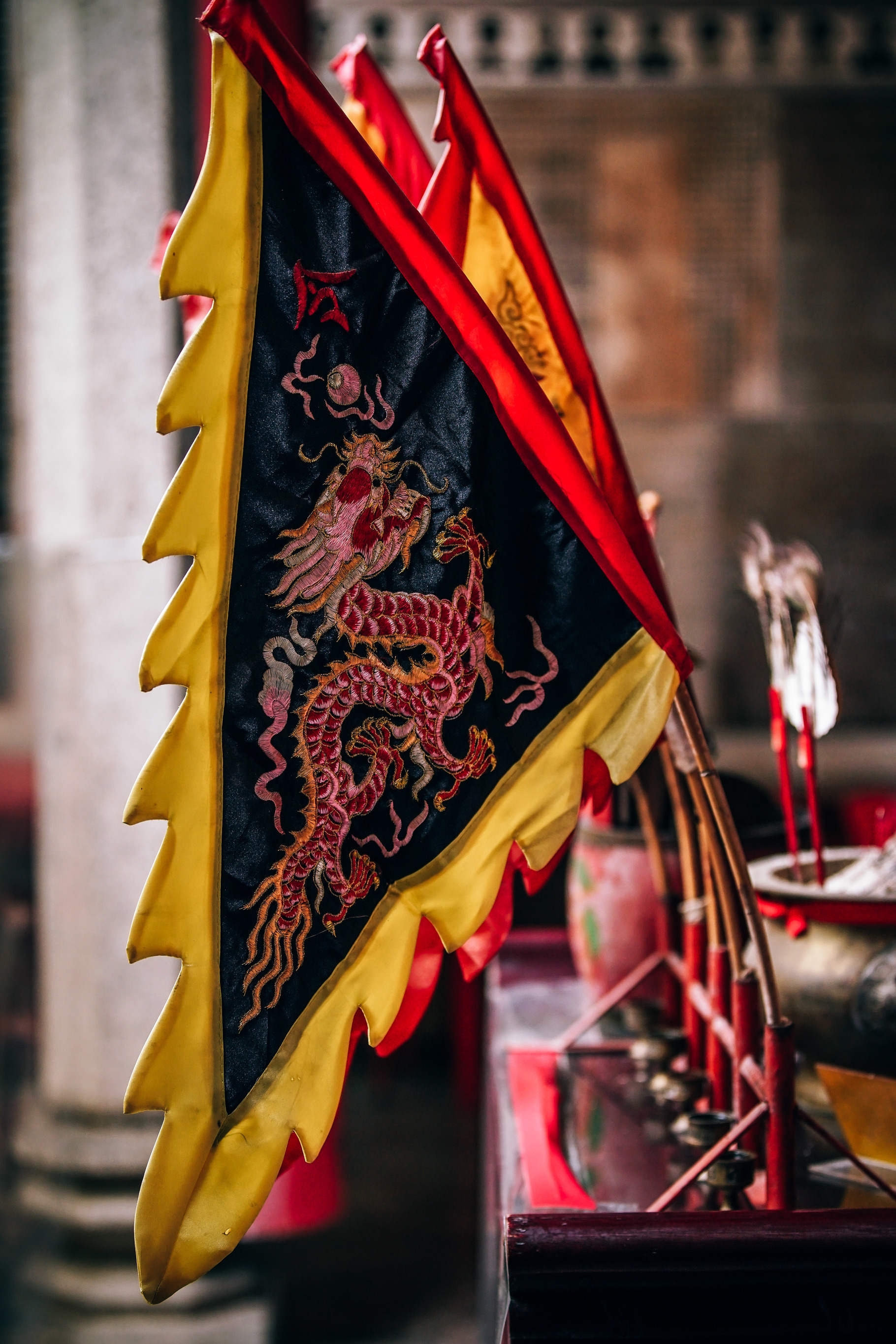 Chinese Dragon Flags Inside a Shrine, an Abstract Photo by HipFonts ...