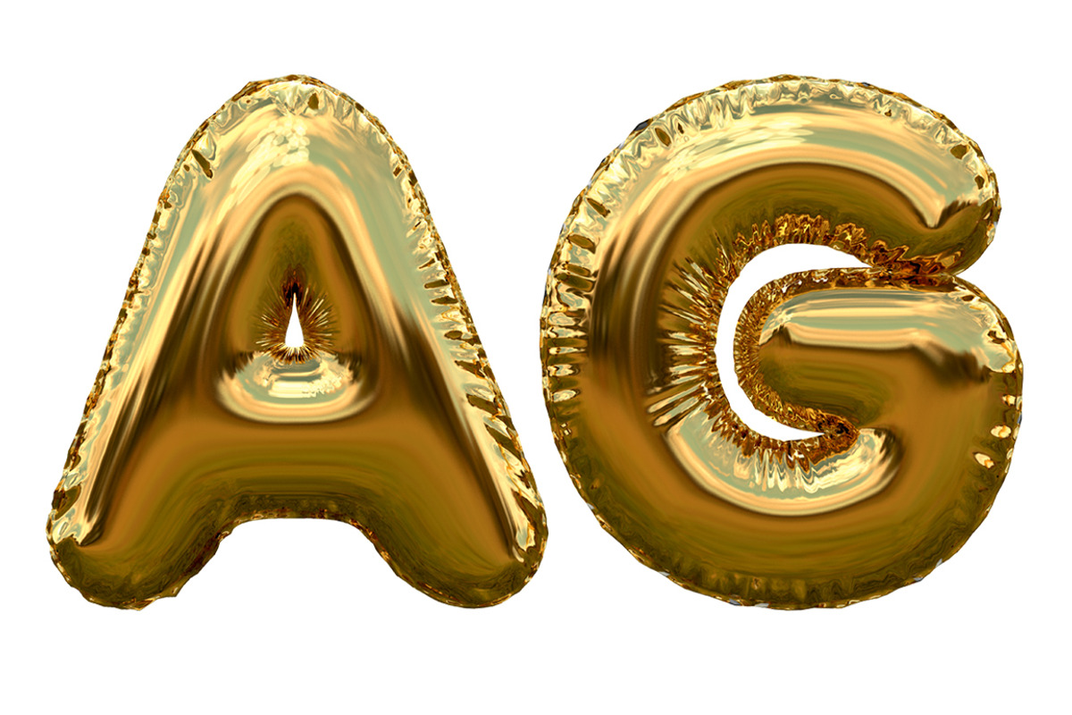Gold Foil Balloon Alphabet, a Background Graphic by ink drop