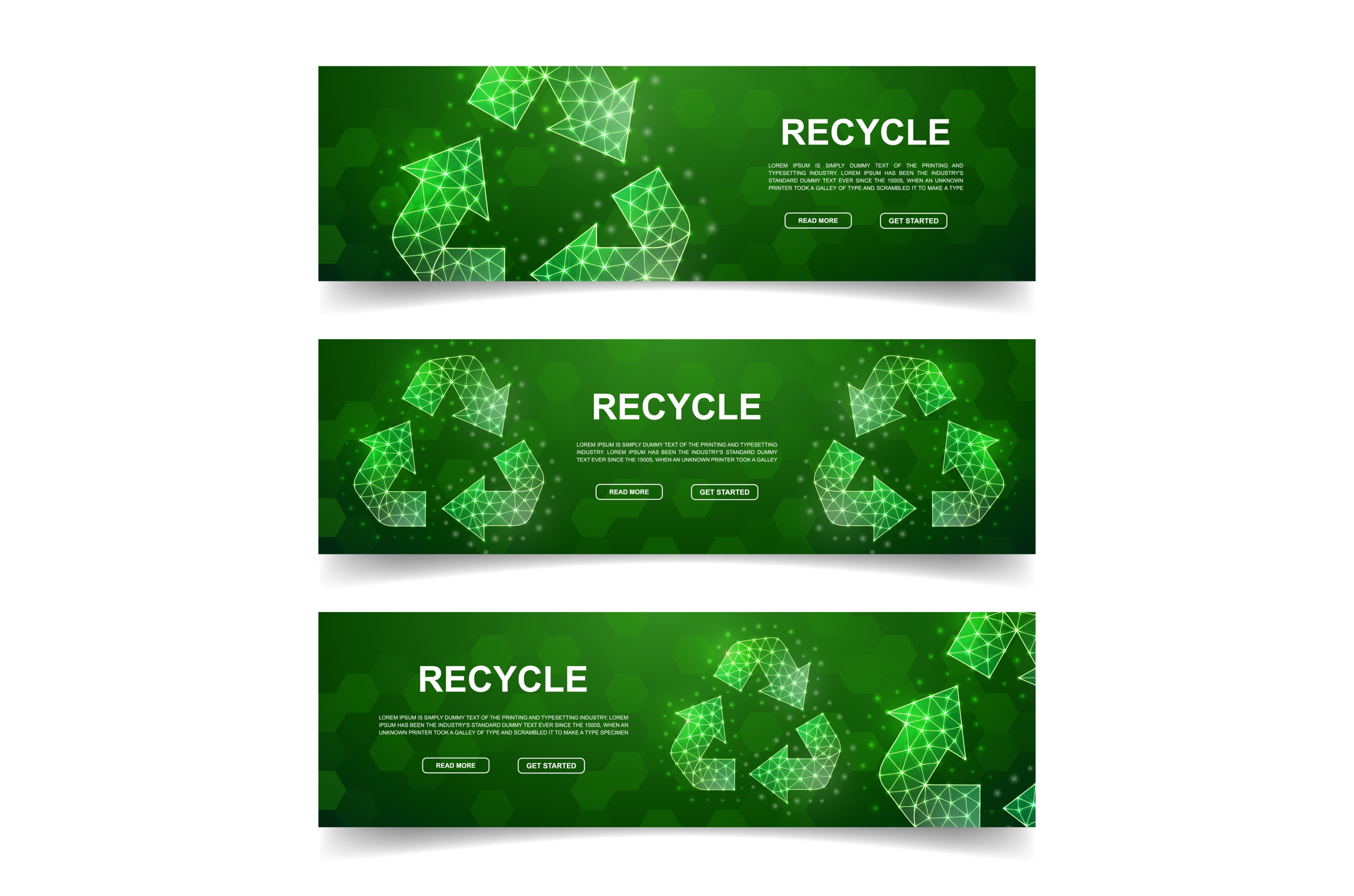 Set of three Recycle banners, a Technology Illustration by GraphiShop