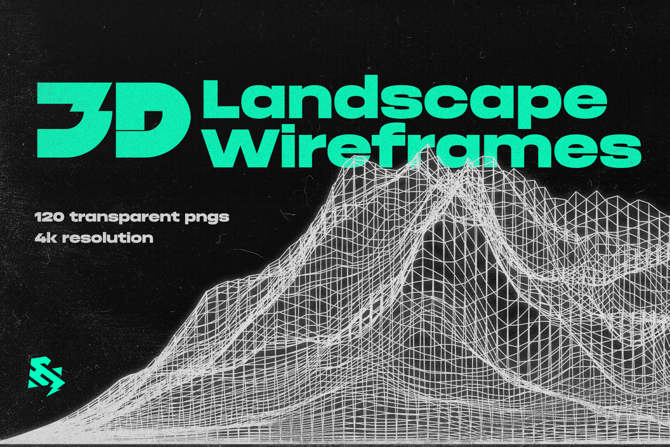 3D High-Res Landscape Wireframes