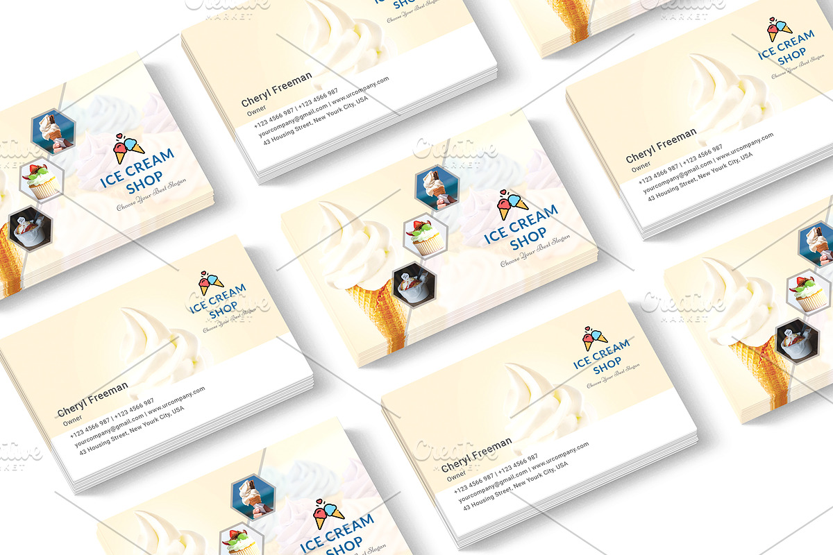 Ice Cream Shop Business Card, a Business Card Template by graphicsunday