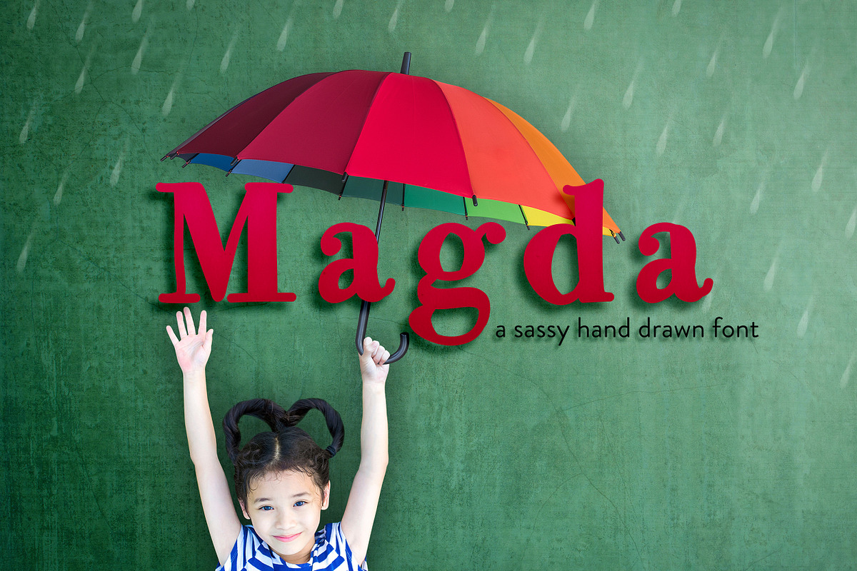 Magda Hand Drawn Font, a Font by Polka Dot Pixels