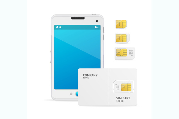 Phone Sim Card Template. Vector | Technology Illustrations ~ Creative ...
