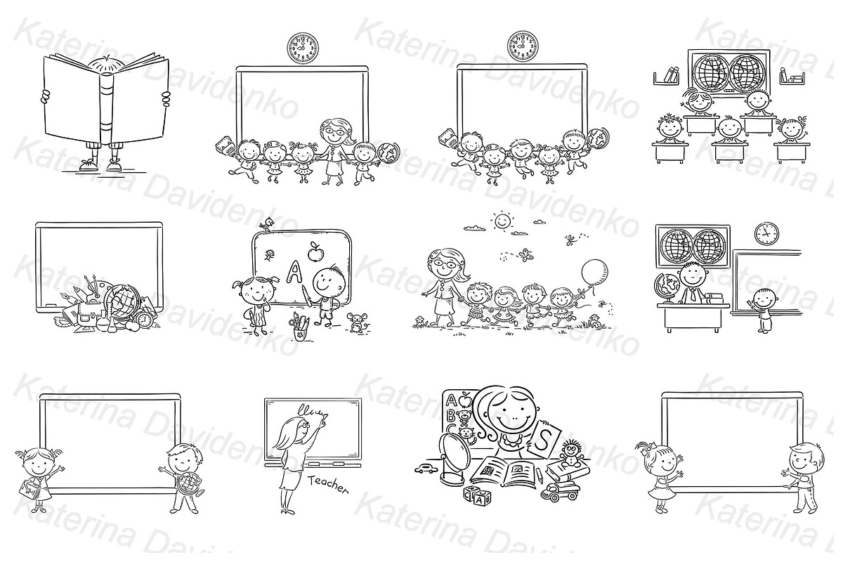 Big school bundle. Clipart svg png
