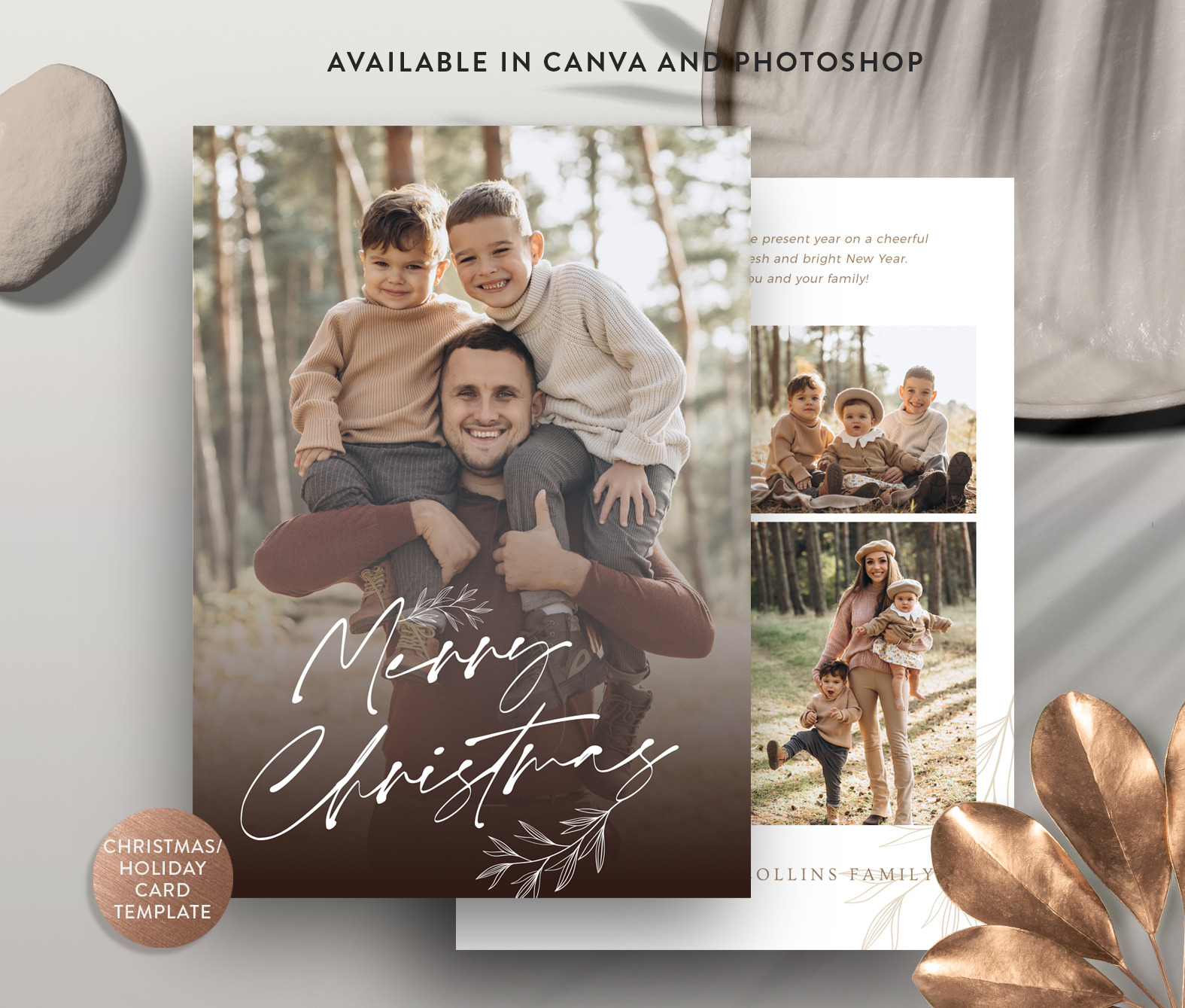 Christmas Holiday Photo Card Template