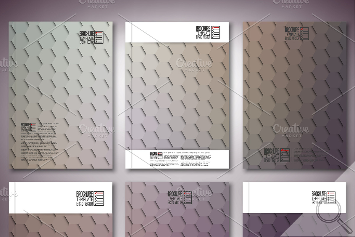 Hexagonal brochure or flyer patterns, a Print Template by VectorShop