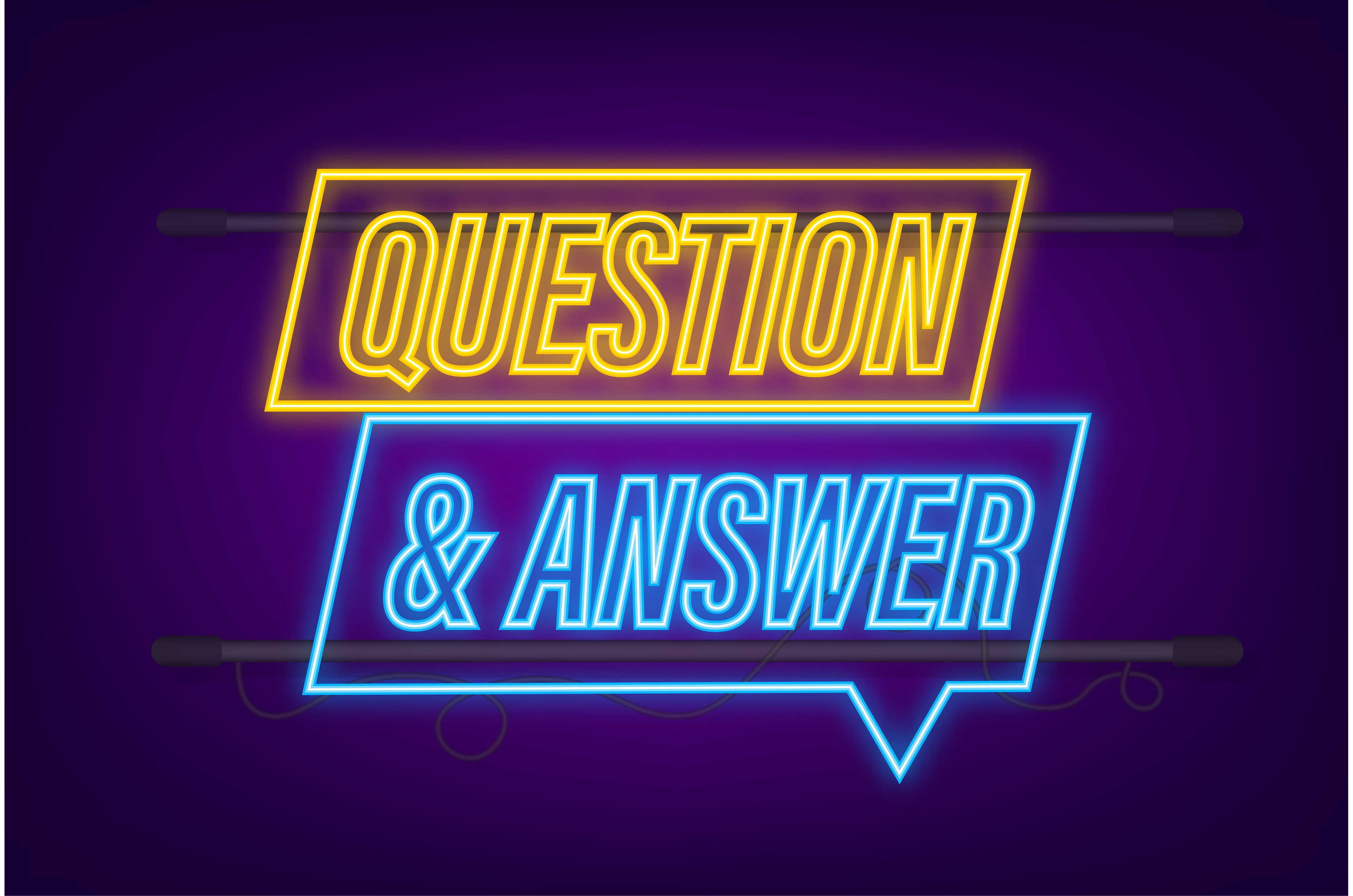 Question and Answer banner. Neon, a Work Illustration by DG-Market