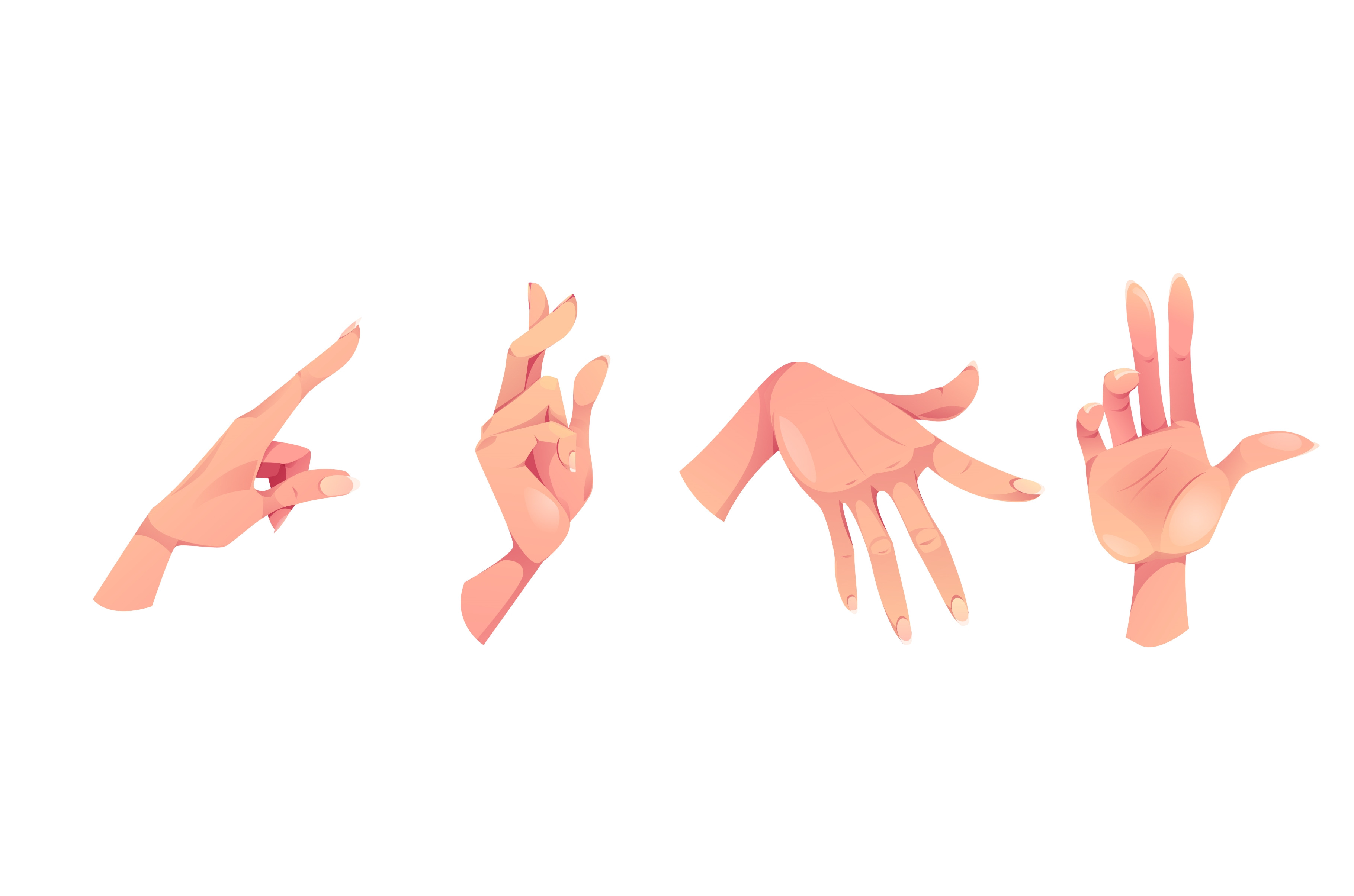 Hand gestures set. Female arm, palm, an Object 3D Model by art PVP - market