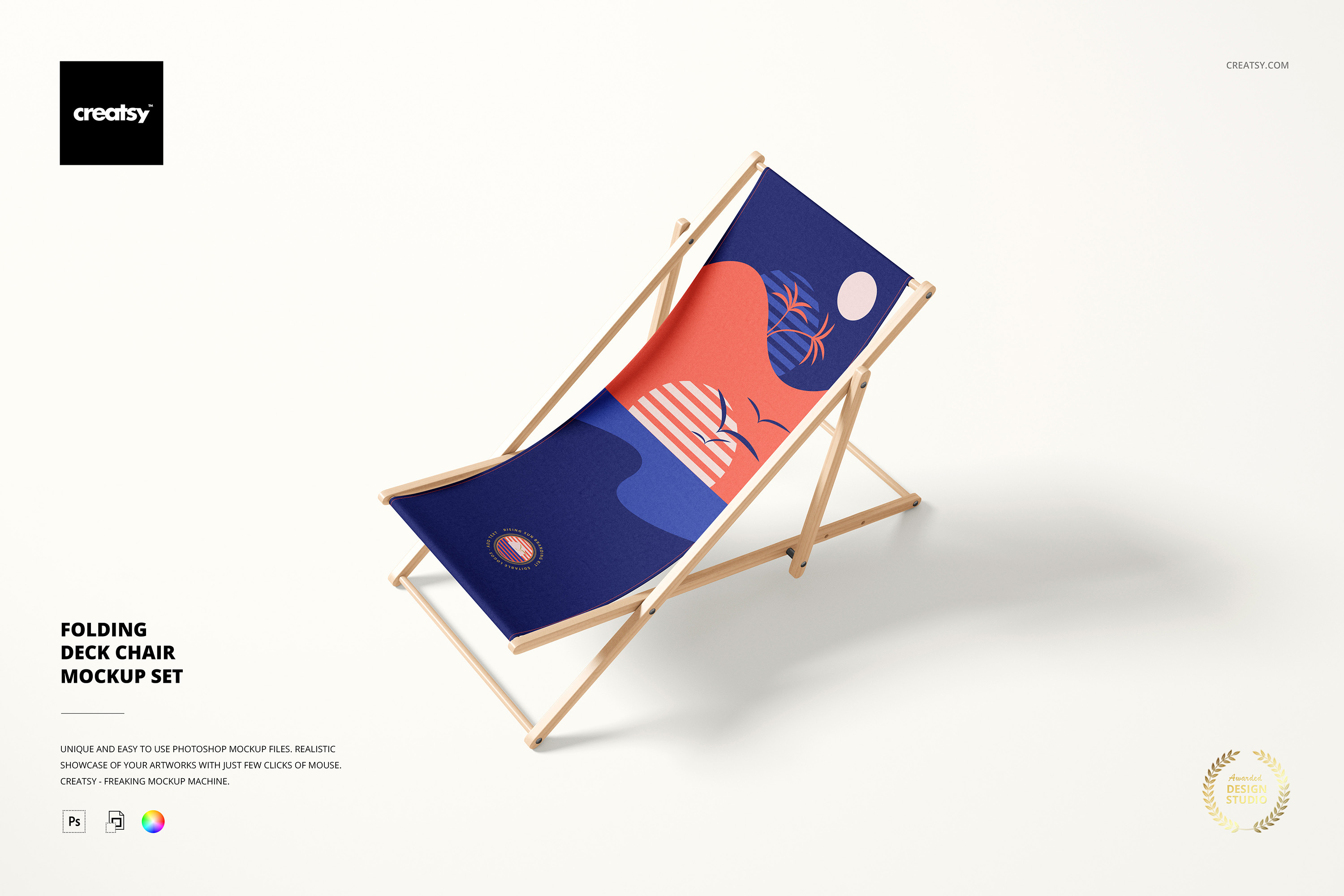 Folding Deck Chair Mockup Set, a Product Mockup by creatsy5 | Creative ...