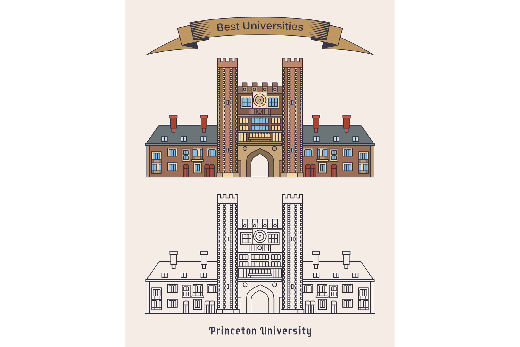 Building of princeton university, an Education Illustration by Elegant ...