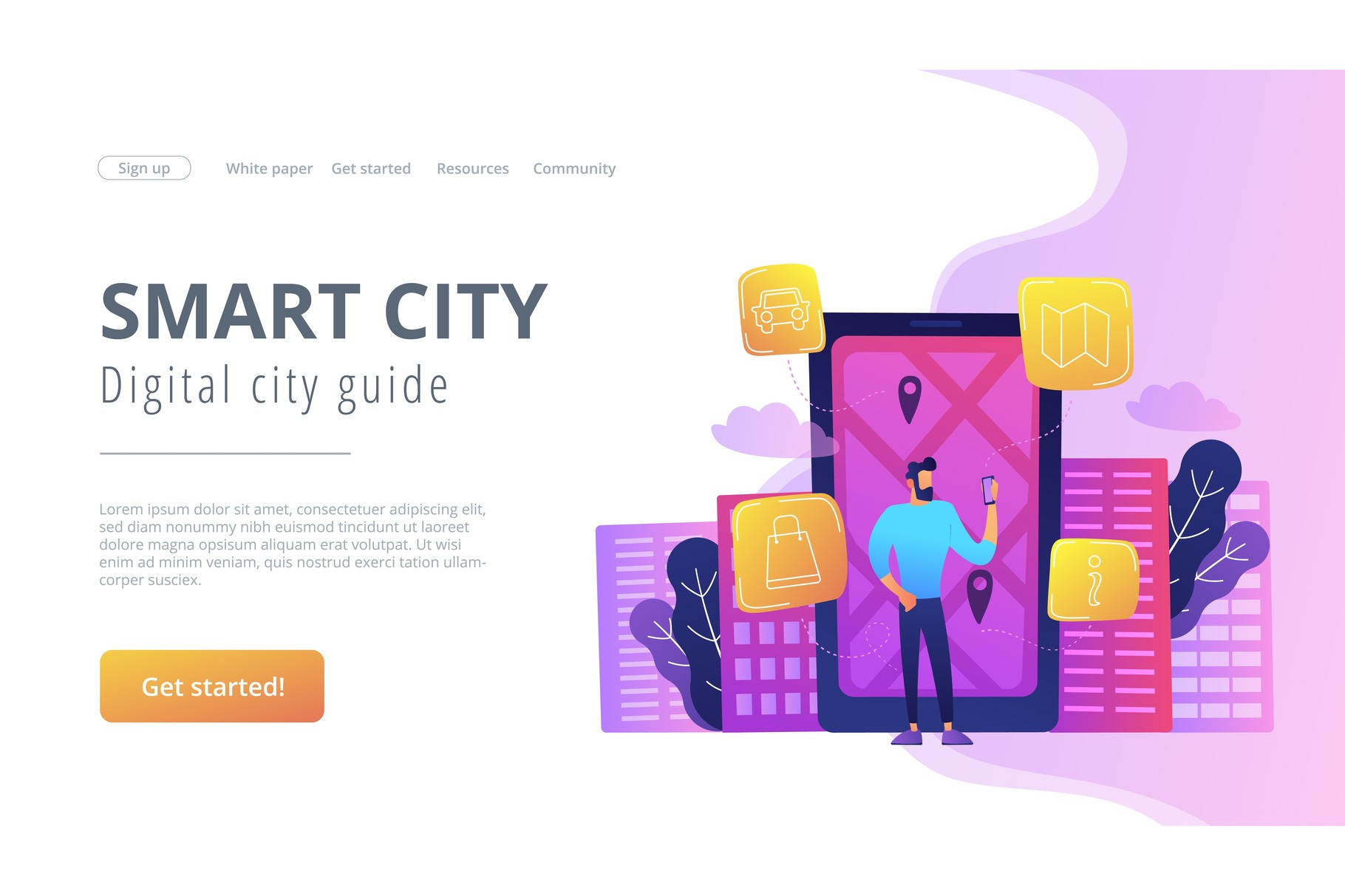 Smart city and digital city guide, a Technology Illustration by Visual ...