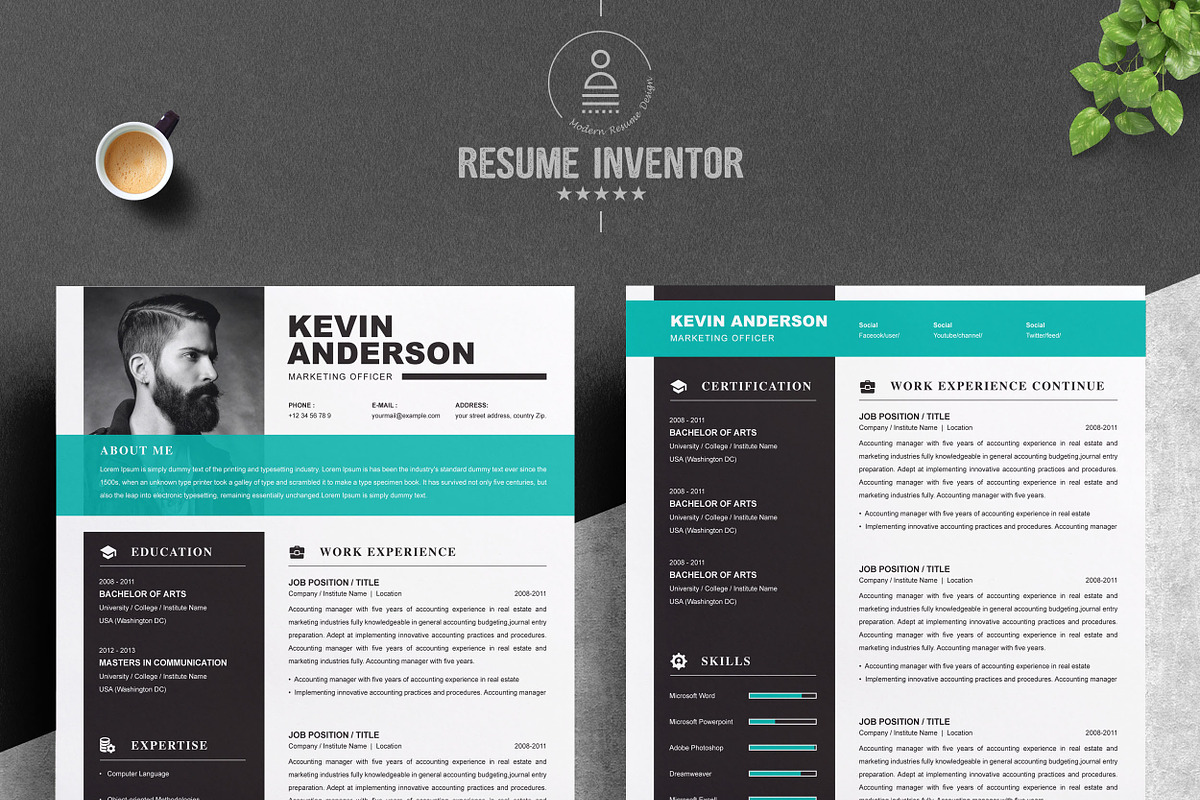 Colour Resume Template for Word | CV