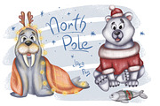 North Pole Christmas set (2 images), an Animal Illustration by artdreamer