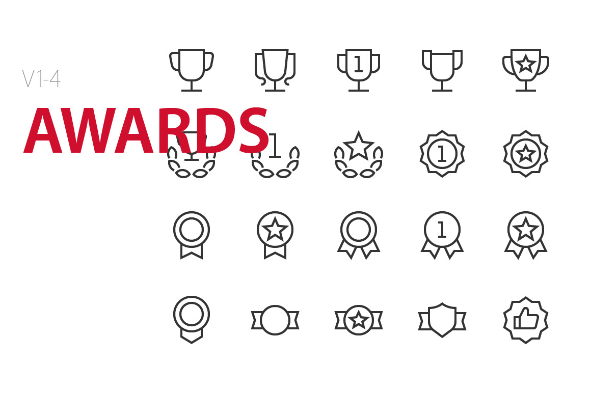80 Awards UI icons, an Outline Icon by Palau