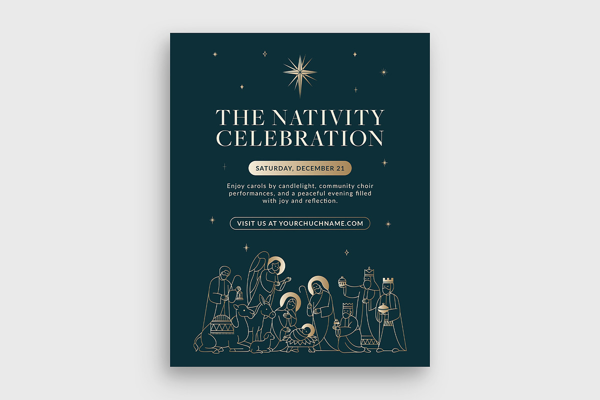 Nativity Flyer Template, a Flyer Template by BrandPacks