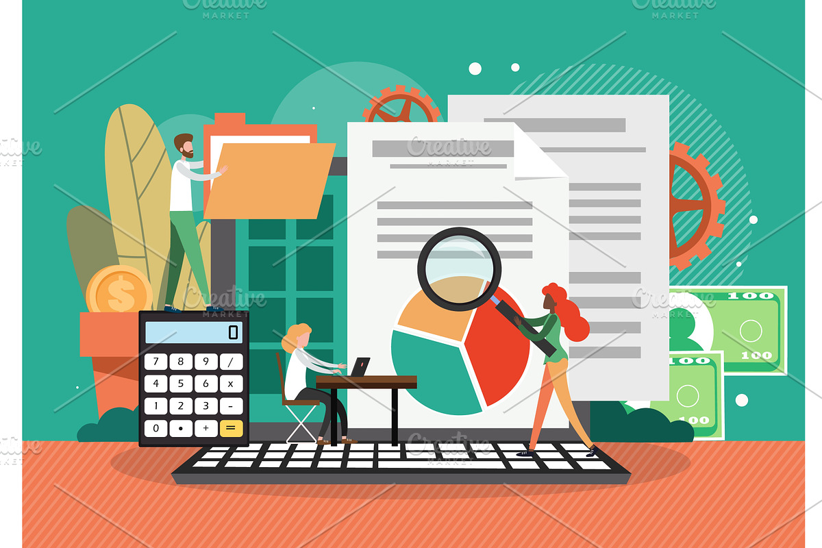 Financial audit. Company financial, a Finance Illustration by ...