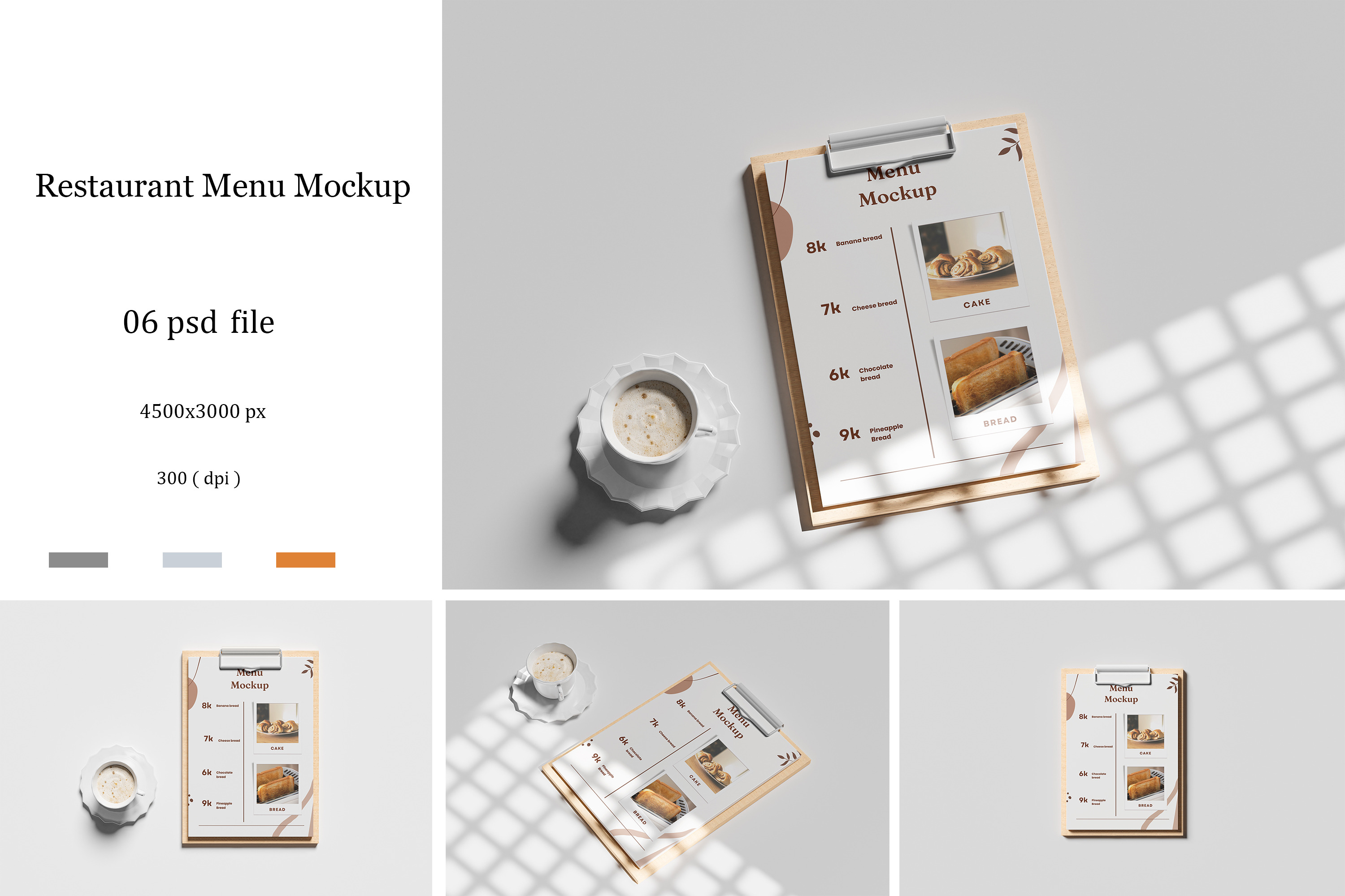Restaurant Menu Mockups, a Print Template by graphic_95