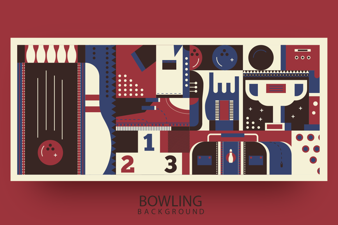Bowling background, an Object Illustration by Kit8.net