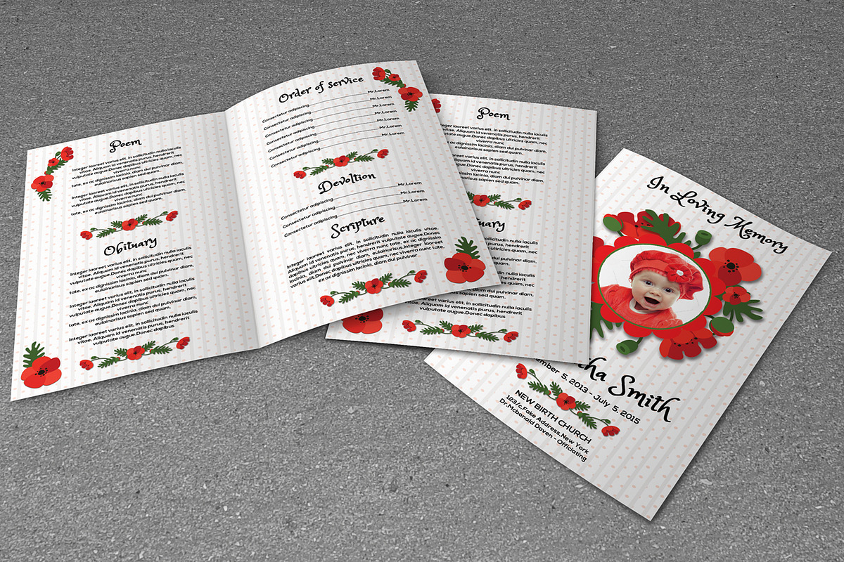 Child Funeral Program Template-V438, a Brochure Template by Template Shop