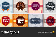 Retro labels | Graphic Objects ~ Creative Market