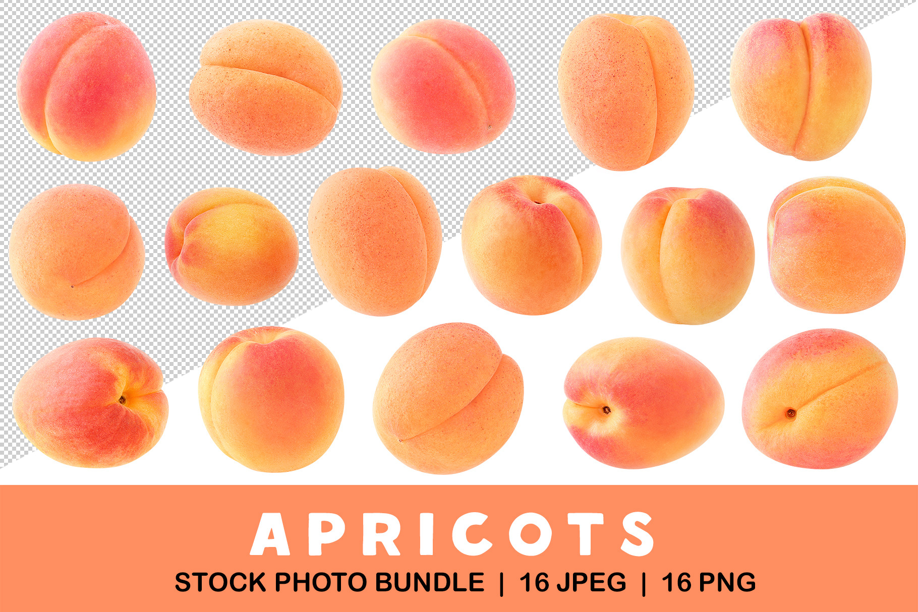 Isolated apricots collection, an Object Graphic by Fruits+Veggies