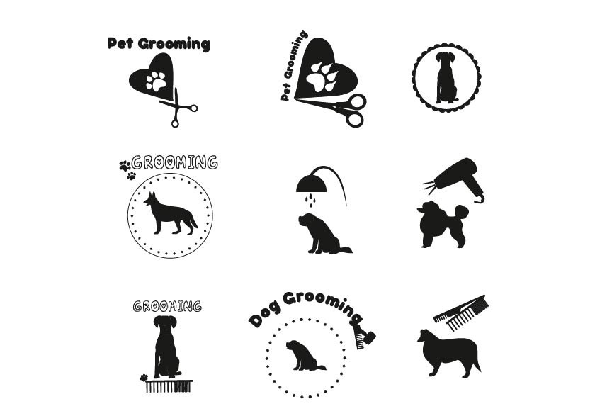 Pet grooming, dog grooming label., an Icon by Svetlana Voloshina