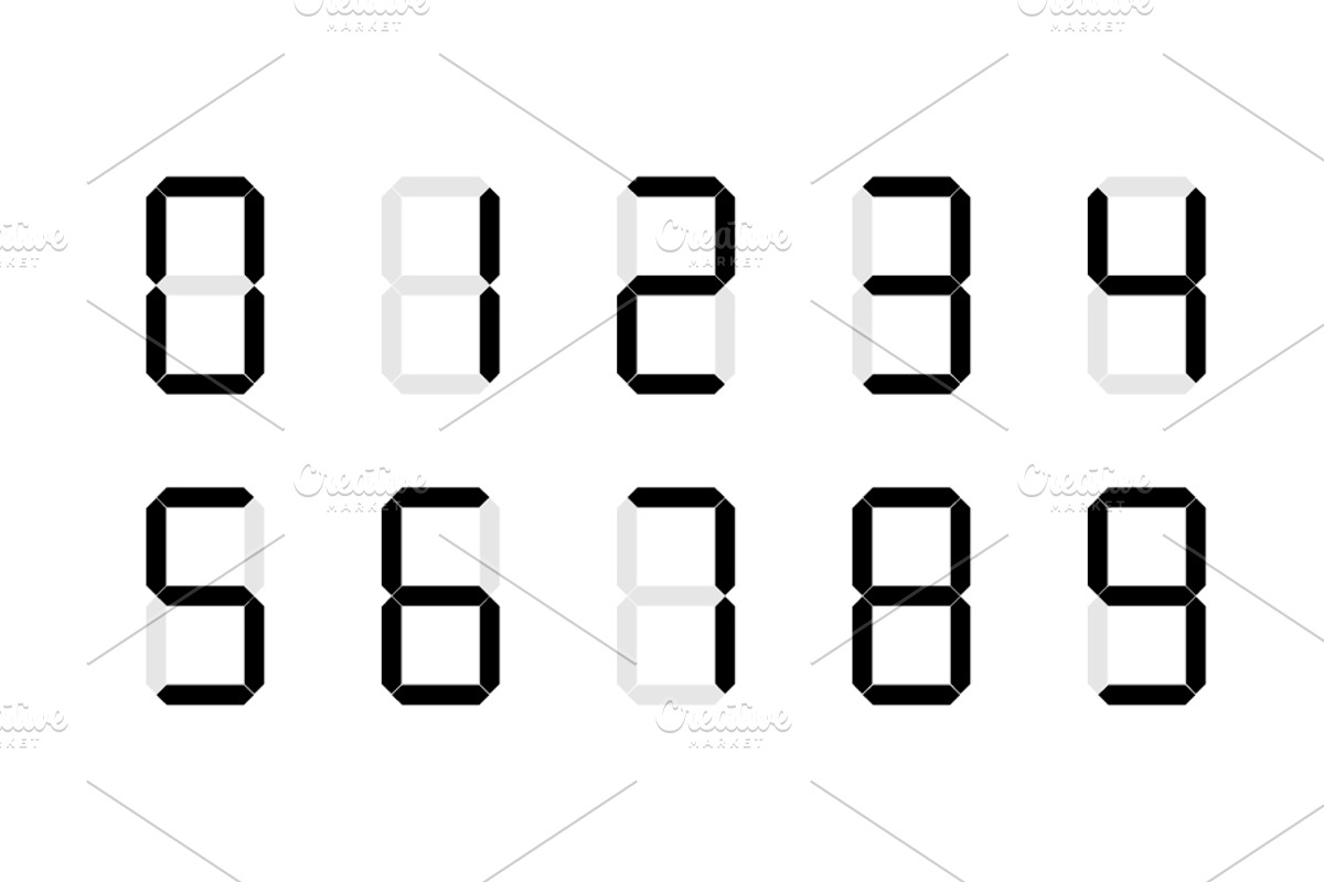 Set of digital number signs, an Object Graphic by BestPics