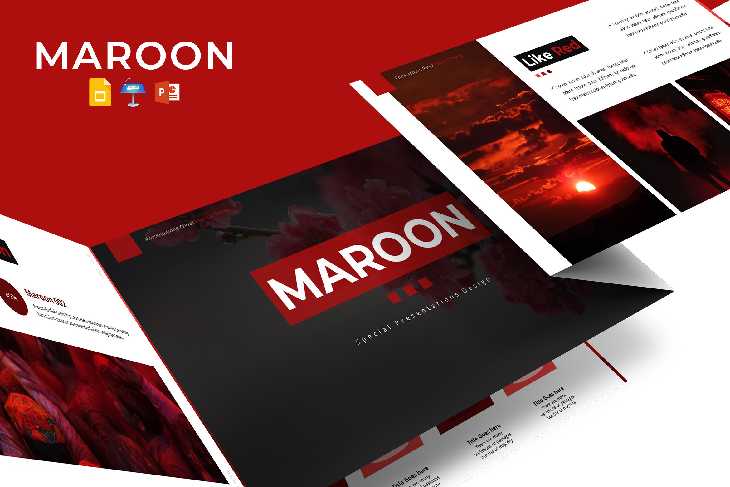 Maroon - Presentation Template, a Presentation Template by AQR Studio ...