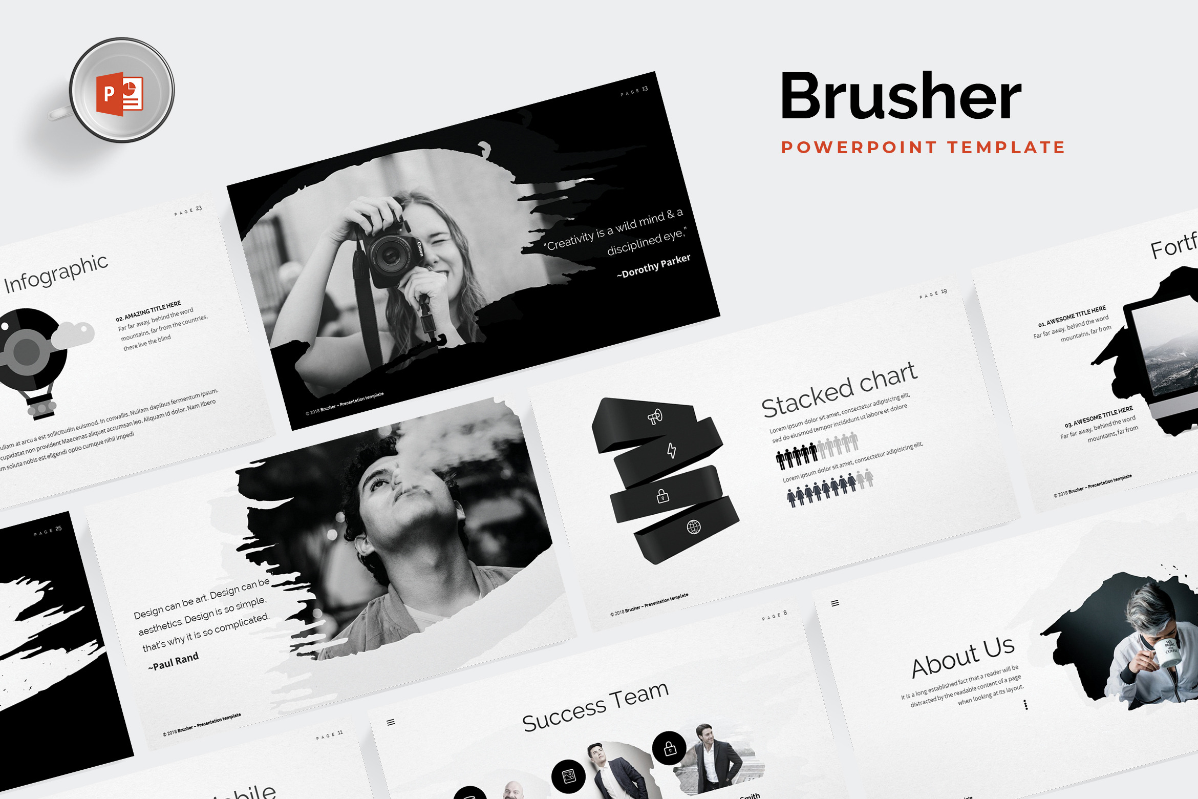 Brusher - Powerpoint Template, a Presentation Template by AQR Studio