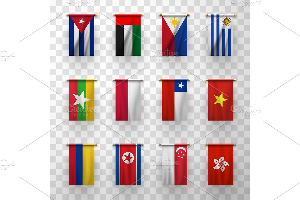 Realistic flags icons, an Object Illustration by Vector Tradition ...
