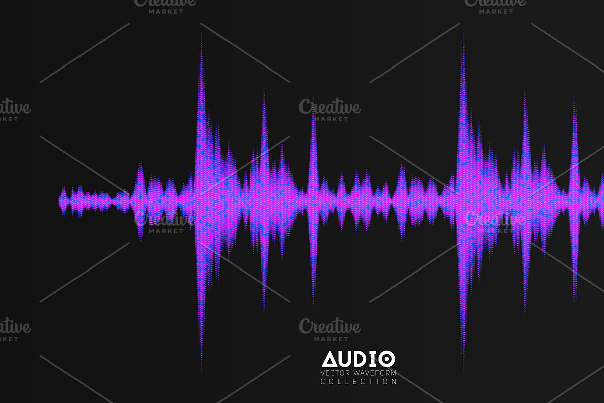 18 Audio Waveforms, an Object Graphic by GarryKillian | Creative Market