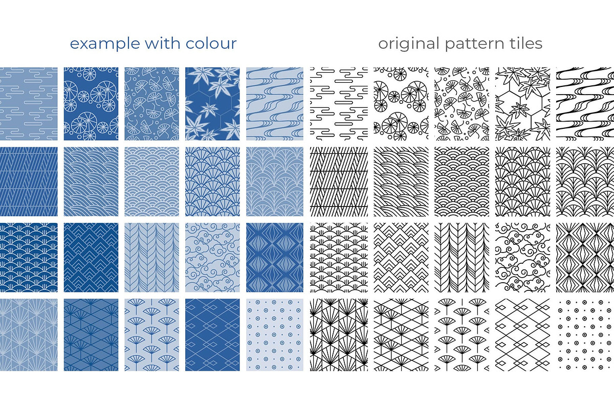 100 Asian Patterns + Bonus Elements, a Pattern Graphic by AsianElements