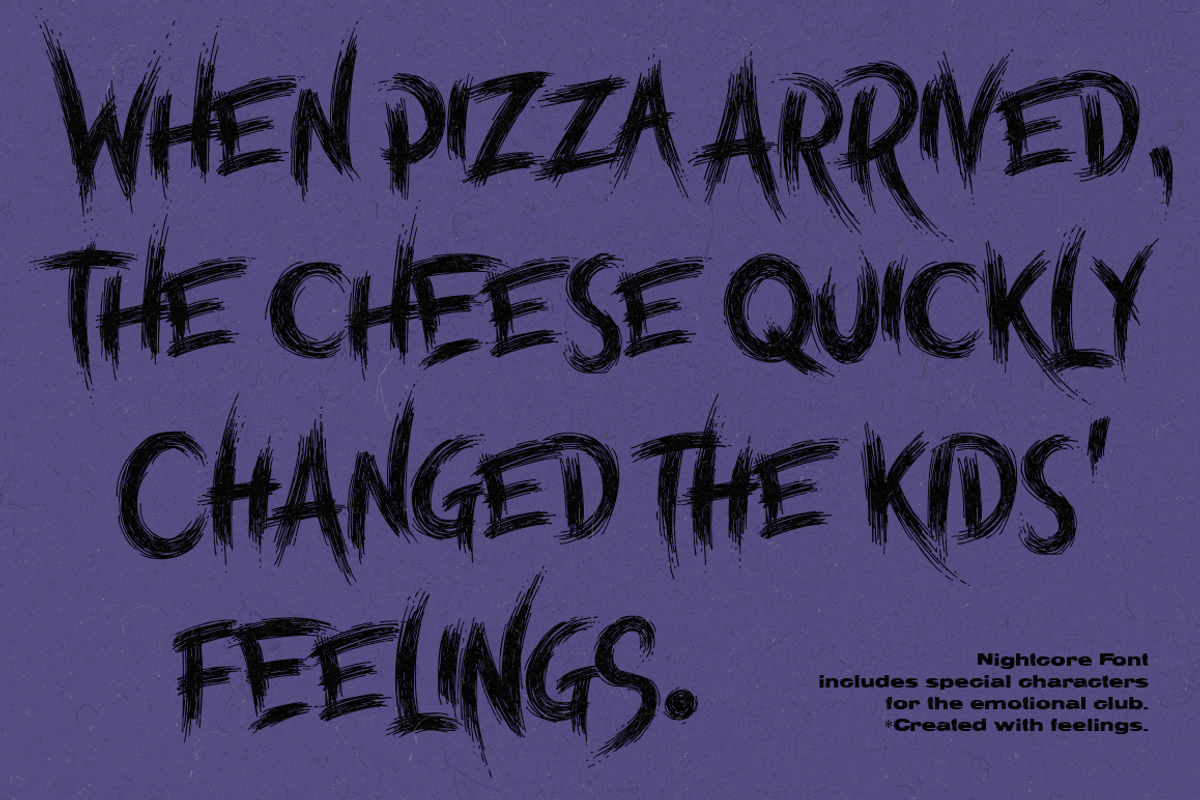 Nightcore - Emo Horror Font, a Handwritten Font by The Branded Quotes