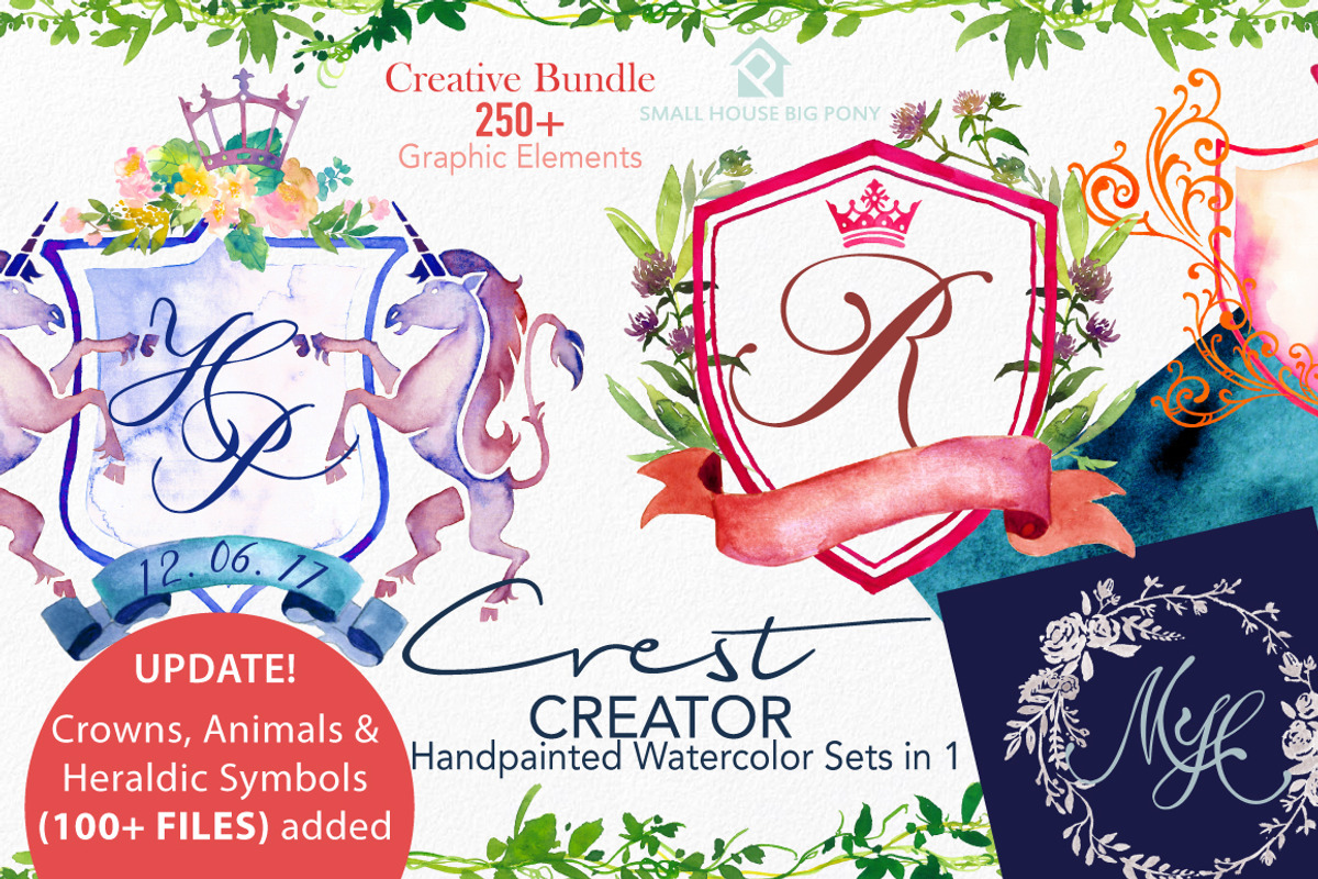 Crest Creator - Creative Bundle Set, an Illustration by SmallHouseBigPony