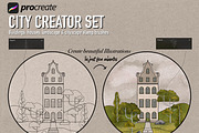 Procreate city creator brushes, a Brush Add-On by PDknyStudio