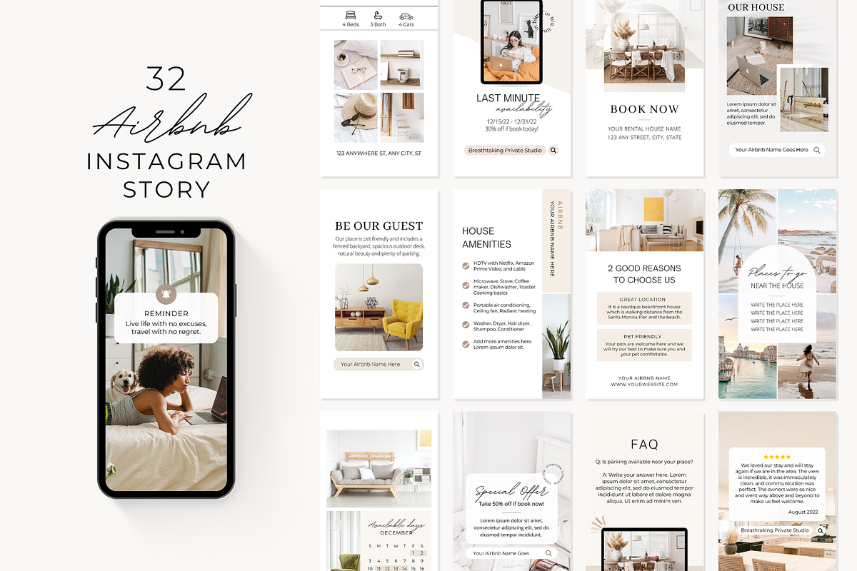 Airbnb Instagram Story Template, a Social Media Template by ShopRShop