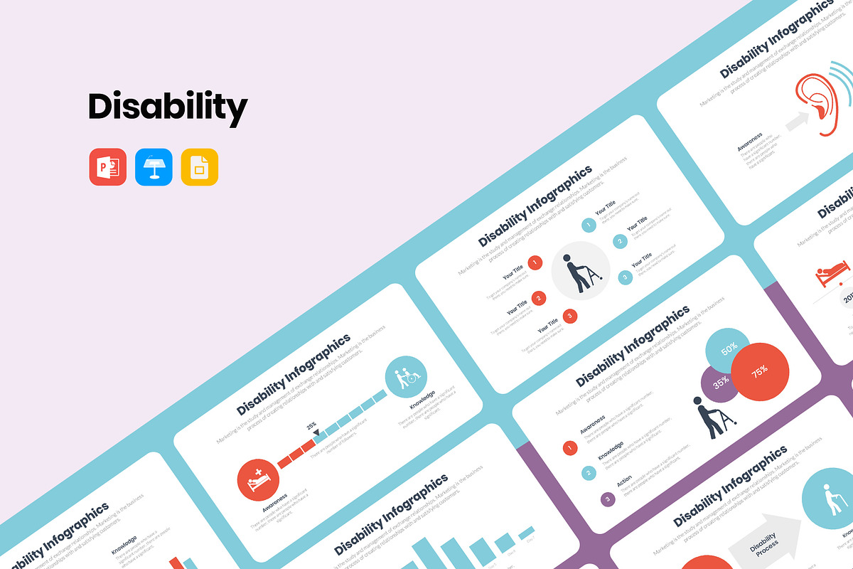 Disability Infographics Template, a Presentation Template by slidequest