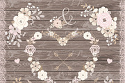 Vector rustic flower elements, an Illustration by designloverstudio