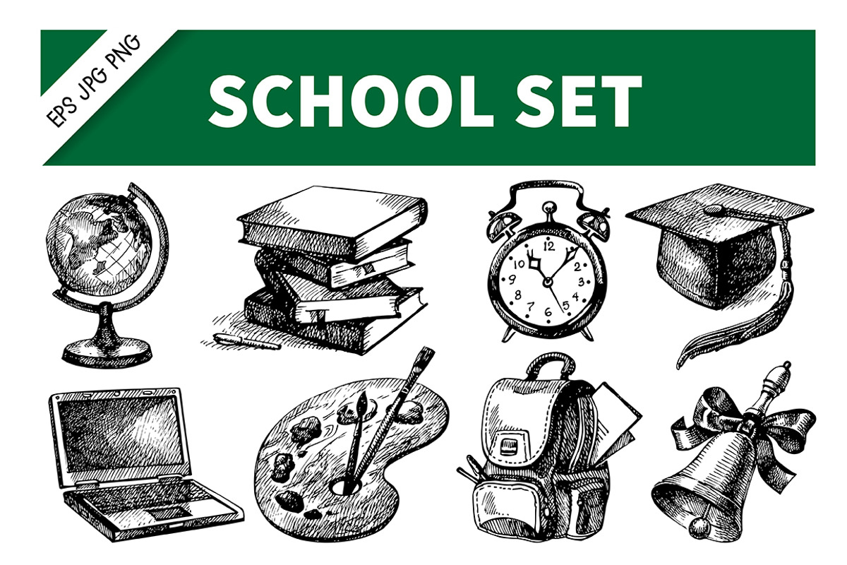 Hand Drawn Bundle Vector Set, an Object Illustration by Elena Pimonova