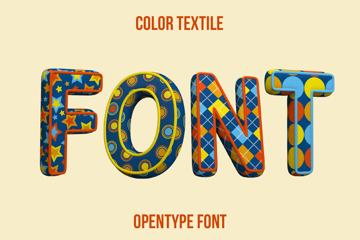 Color Textile Font, a Font by Handmadefont