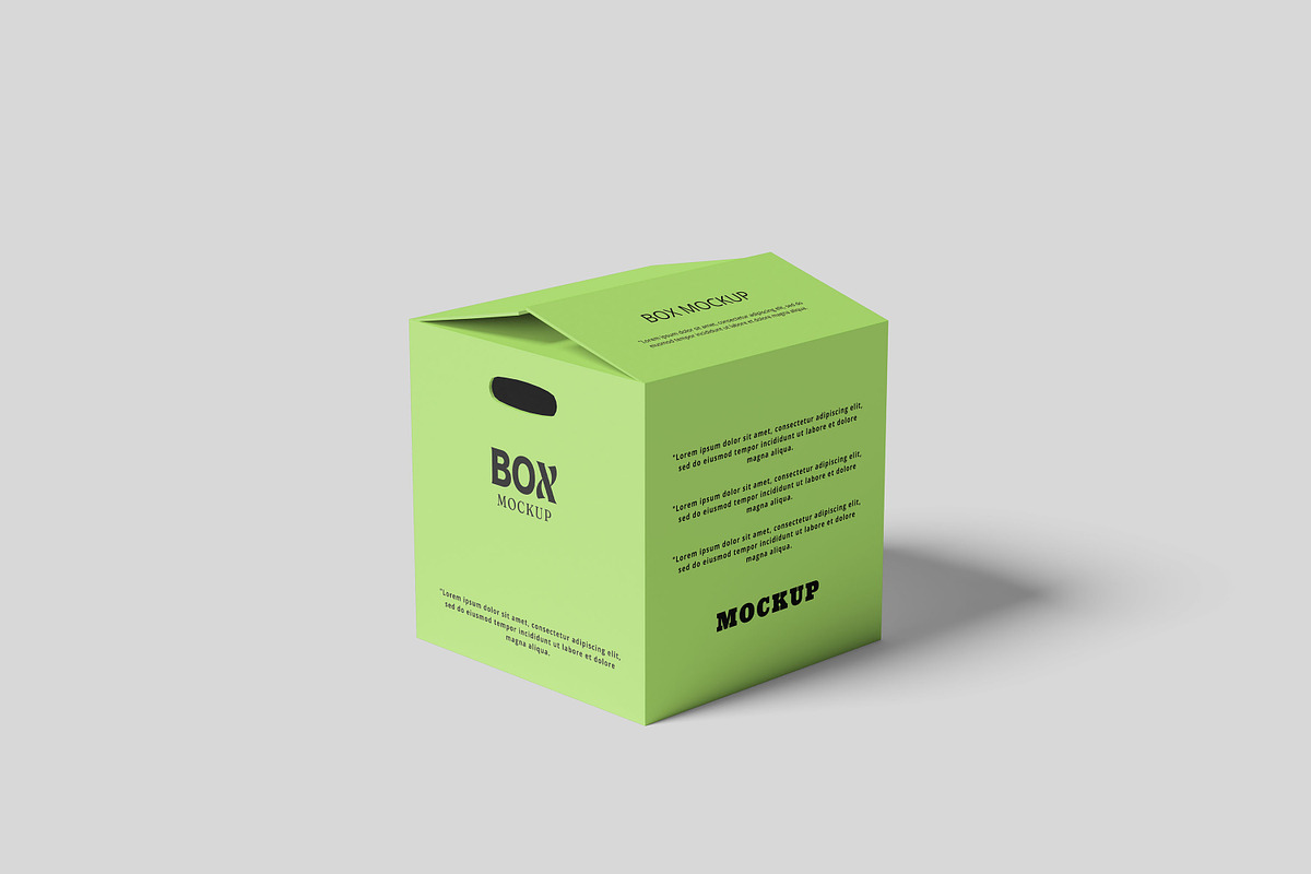 Tuck Top Cube Box Mockup, a Packaging Mockup by safrizalstudio